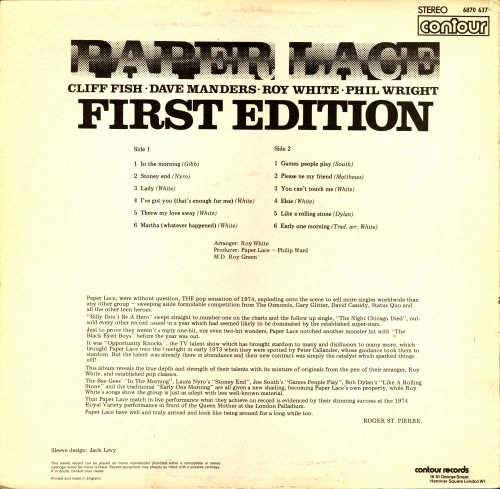 Paper Lace - First Edition (1972) LP