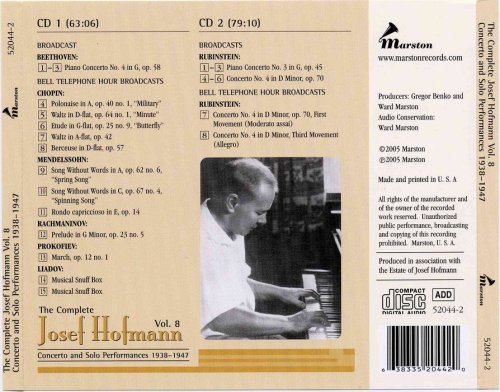 Josef Hofmann - Complete Josef Hofmann Vol. 8 (2005)
